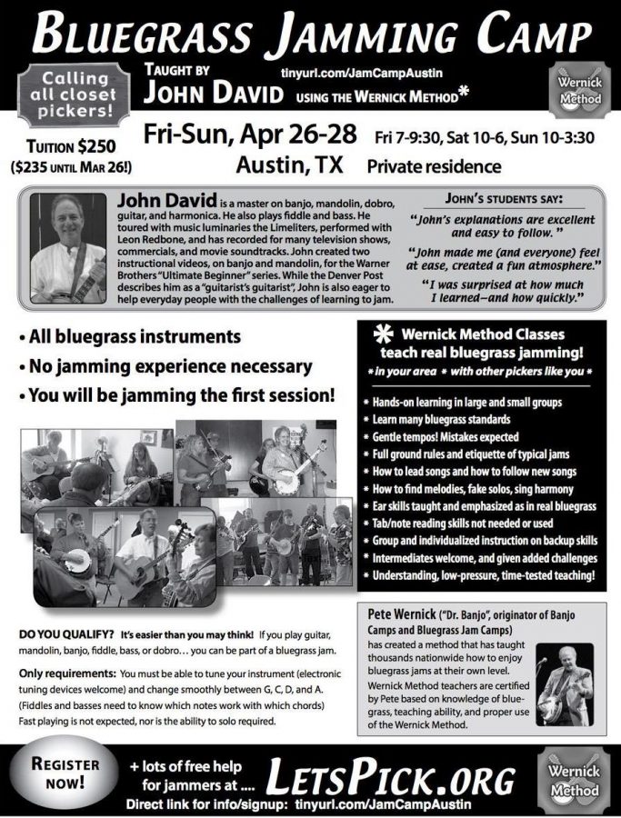 Bluegrass Jamming Camp (Austin TX – Wernick Method)